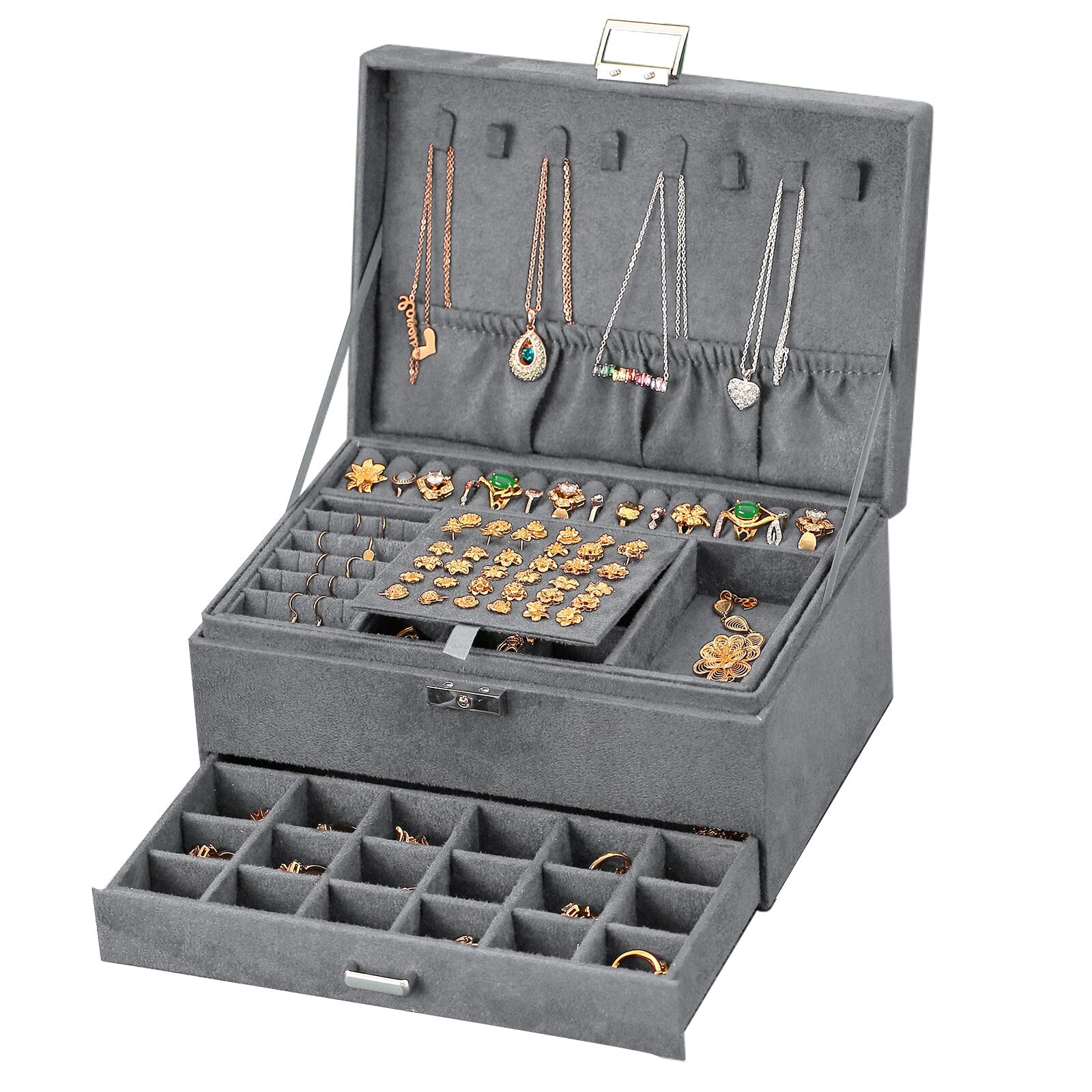 Grey Jewelry boxes 3-layers | Jewellery Boxes Australia